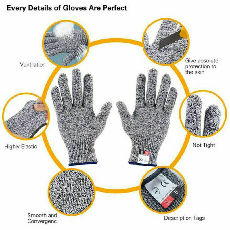 Cut/slash Resistant Safety Gloves with infused Stainless Steel Wire Me